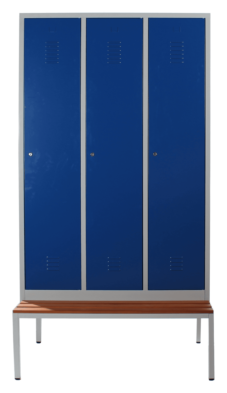 Spind mit 3 Abteilen 180x120x50 GRAU/BLAU