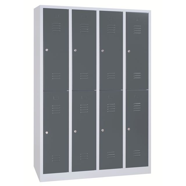 Spind mit 4x2 Abteilen 195x117x50 GRAU/ANTHRAZIT