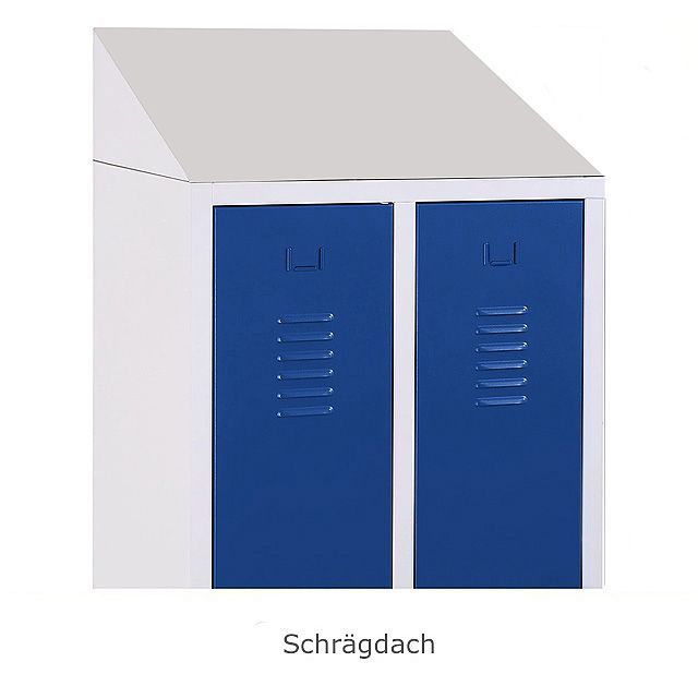 Spind mit 2 Abteilen und Schwarz-Weiß-Trennung 180x80x50 GRAU/BLAU