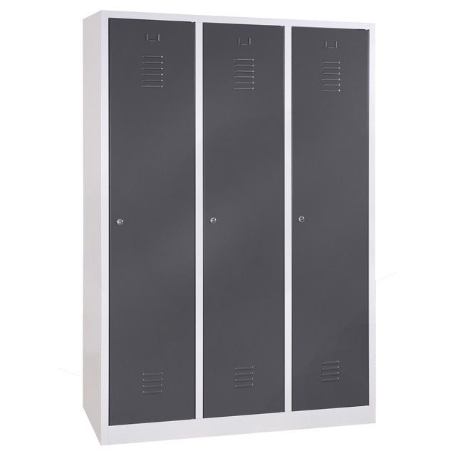 Spind mit 3 Abteilen 180x120x50 GRAU/ANTHRAZIT