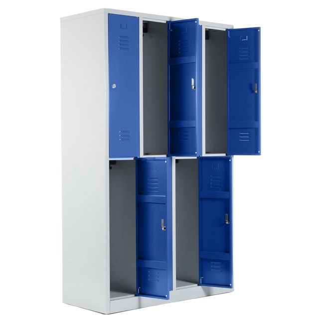 Spind mit 4x2 Abteilen 195x117x50 GRAU/BLAU