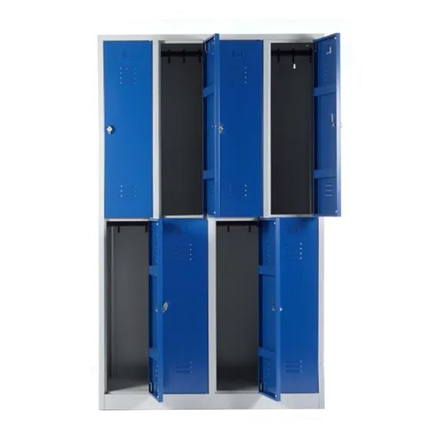 Spind mit 4x2 Abteilen 195x117x50 GRAU/BLAU